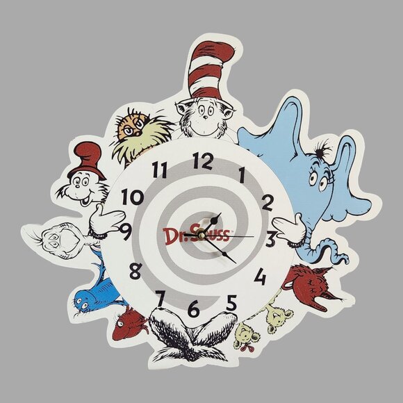 Trend Lab | Wall Decor | Dr Seuss Wall Clock By Trend Lab Characters Cat In The Hat Horton Lorax ...